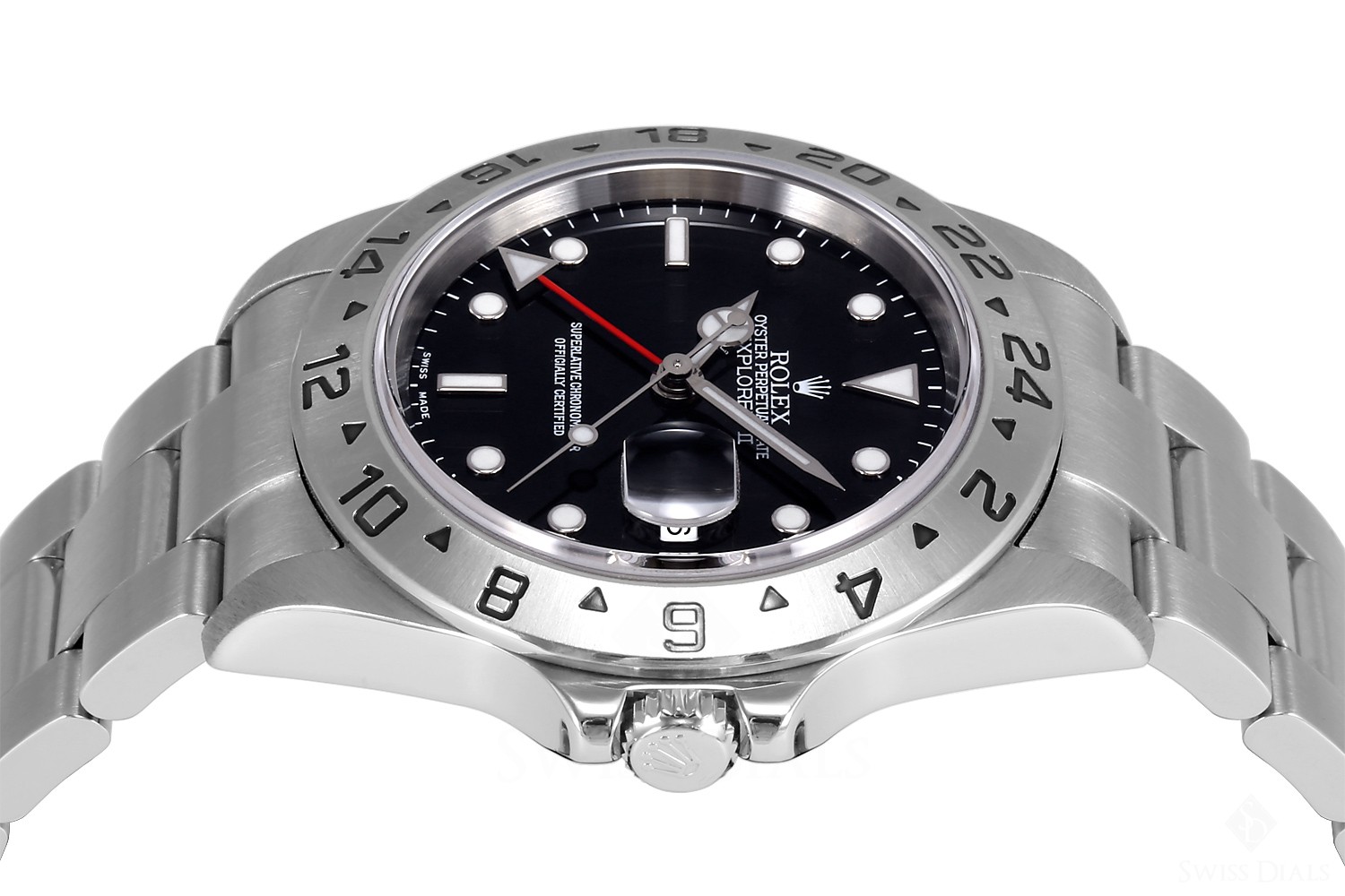 Men's Rolex Explorer II Stainless Steel Watch Black Dial with Index ...