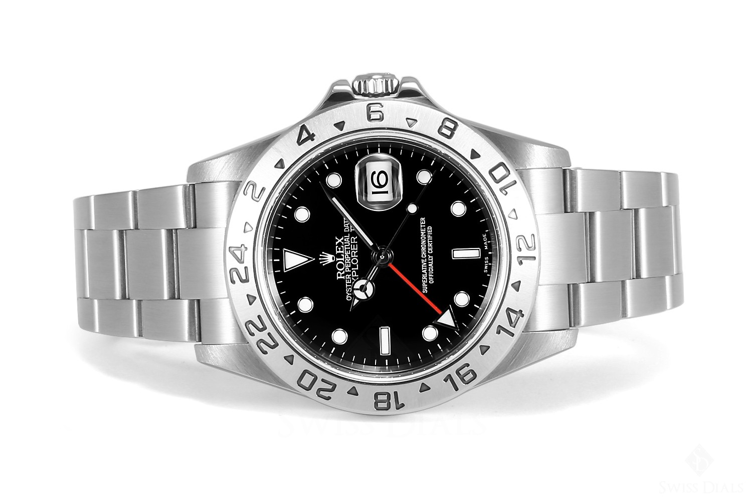Men's Rolex Explorer II Stainless Steel Watch Black Dial with Index ...