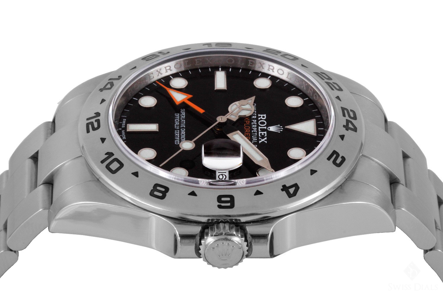 Men's Rolex Explorer II Stainless Steel Watch Black Dial with Index ...