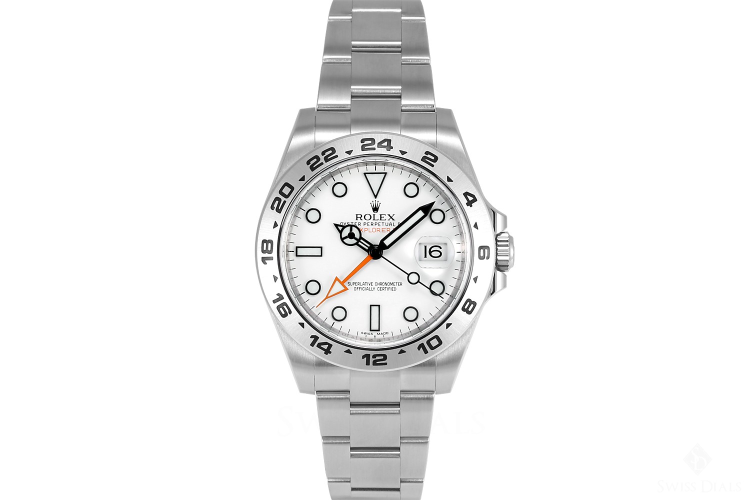 Men's Rolex Explorer II Stainless Steel Watch White Dial with Index ...